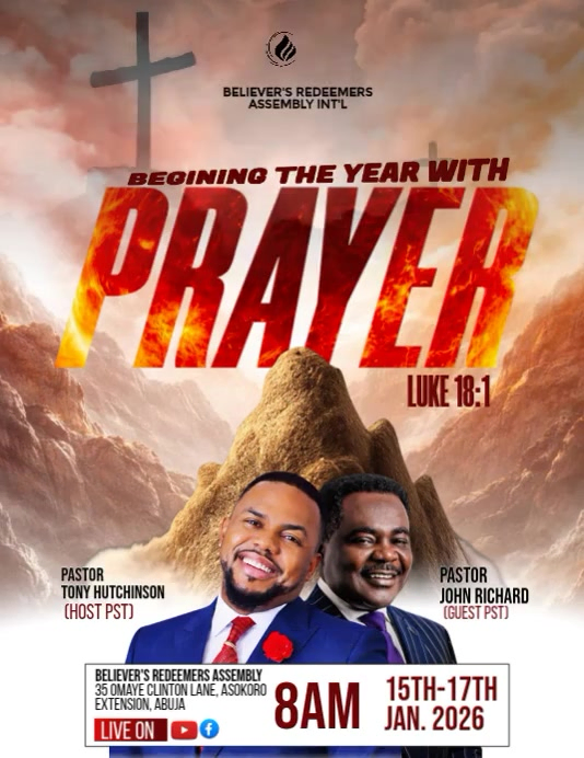 Copy of Brown Modern & Minimal New Year Prayer Service Flyer (us Letter ...