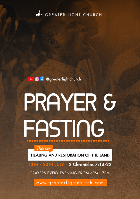 Brown Modern & Minimal Prayer and Fasting A3 Template | PosterMyWall