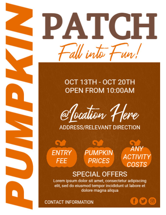 Copy of Pumpkin Patch Event Flyer Template 2024 | PosterMyWall