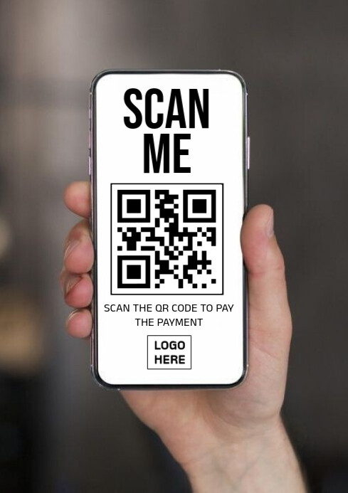 Brown Modern & Minimal Qr Code For Payment A4 Template | PosterMyWall