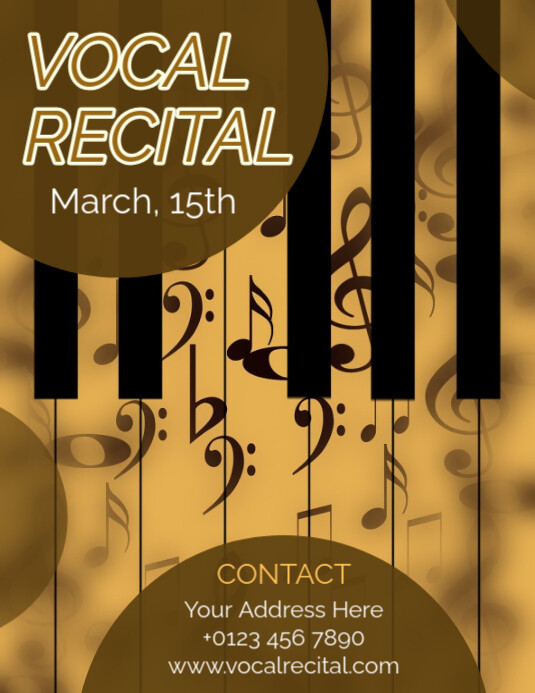 Copy of Brown Modern & Minimal Recital Flyer (us Letter) | PosterMyWall