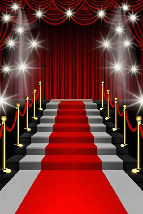 Brown Modern & Minimal Red Carpet Spotlight Entrance Poster Template ...