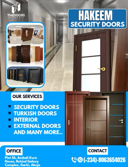 Brown Modern & Minimal Security Door Services Flyer (us Letter ...