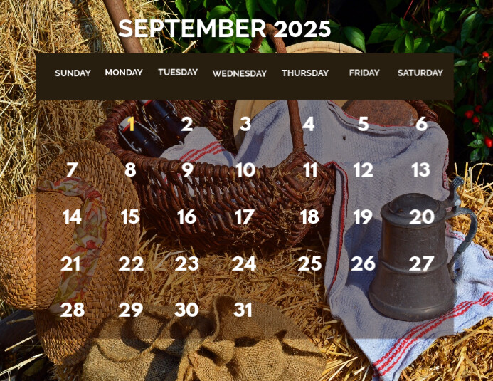 Brown Modern & Minimal September 2025 Calendar Flyer (us Letter ...