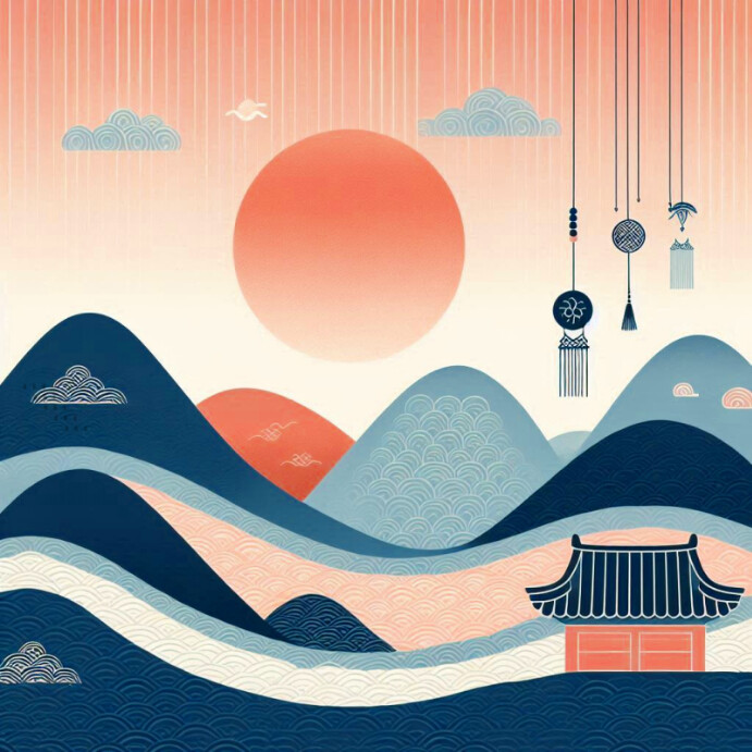 Brown Modern & Minimal Serenity Of The Hanok Instagram Post Template ...