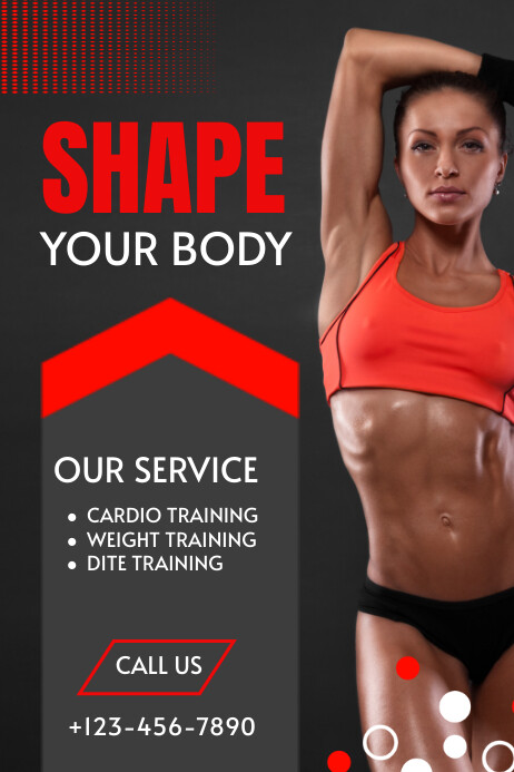 Brown Modern And Minimal Shape Your Body Poster Template Postermywall