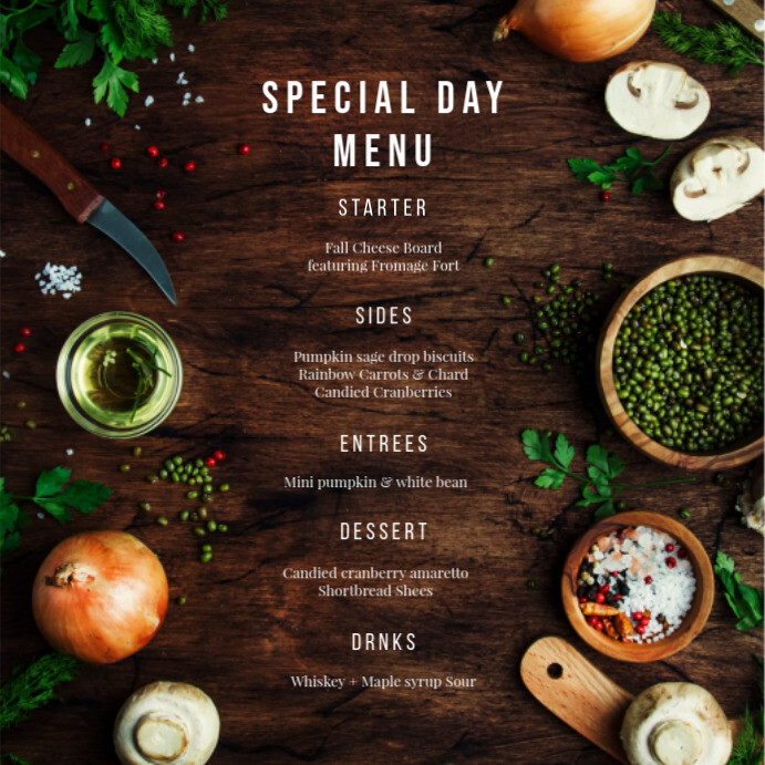 Brown Modern & Minimal Special Day Food Menu Pos Instagram Template ...