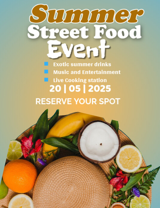 Brown Modern & Minimal Street Food Event Flyer (us Letter) Template ...