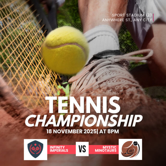 Brown Modern & Minimal Tennis Championship Match Day Instagram Post ...