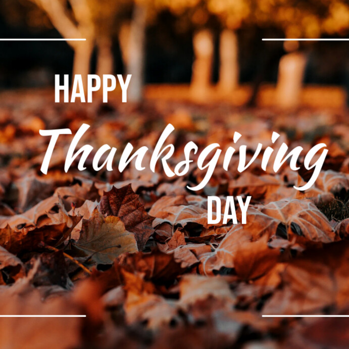 Brown Modern & Minimal Thanksgiving Celebration Instagram Post Template ...