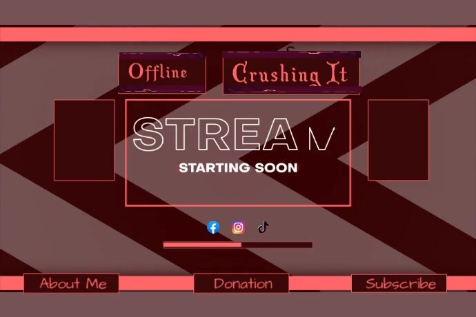 Brown Modern & Minimal Twitch Overlay Poster Template | PosterMyWall