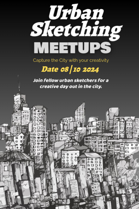 Copy of Brown Modern & Minimal Urban Sketching Meetup Poster | PosterMyWall