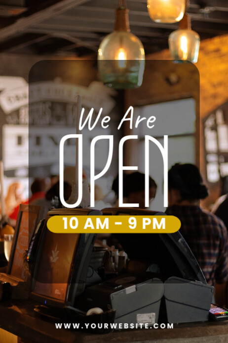 Brown Modern & Minimal We Are Open Poster Template | PosterMyWall