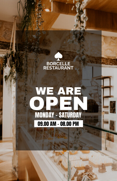 Brown Modern & Minimal We Are Open Tabloid Template | PosterMyWall