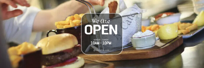 Brown Modern & Minimal We Are Open Tajuk Twit Template | PosterMyWall