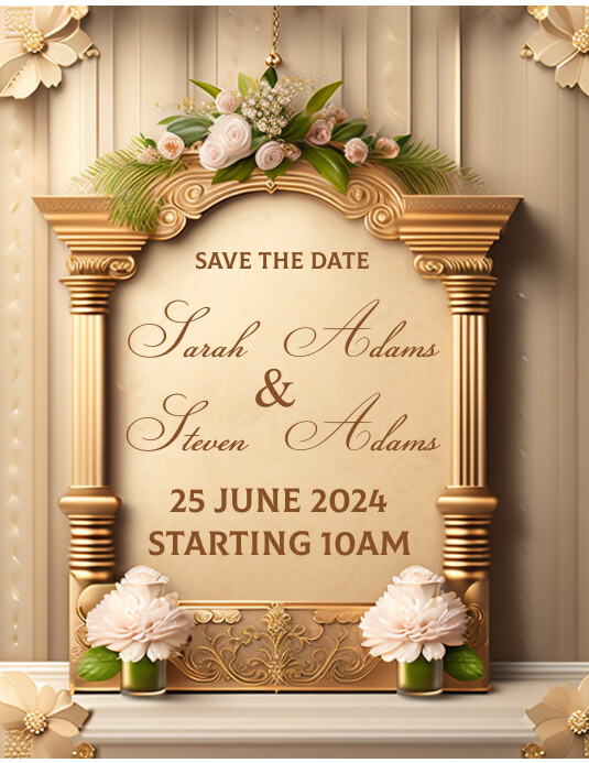 Brown Modern & Minimal Wedding Flyer (us Lett Template | PosterMyWall
