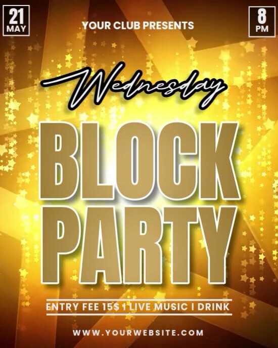 Brown Modern & Minimal Wednesday Block Party Instagram Portrait ...