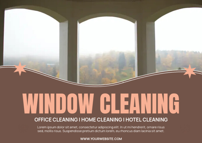 Copy of Brown Modern & Minimal Window Cleaning A4 | PosterMyWall