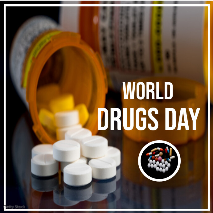 Brown Modern & Minimal World Drug Day Instagr Template | PosterMyWall
