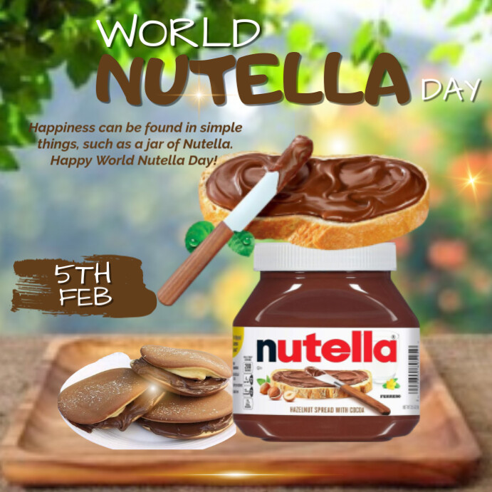 Copy of Brown Modern & Minimal World Nutella Day Instagram Post ...
