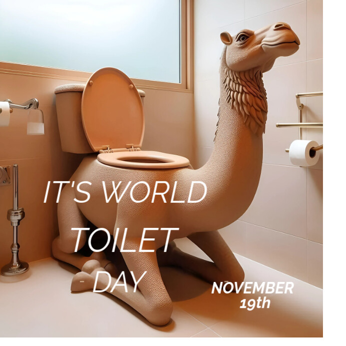 Brown Modern & Minimal World Toilet Instagram Post Template | PosterMyWall