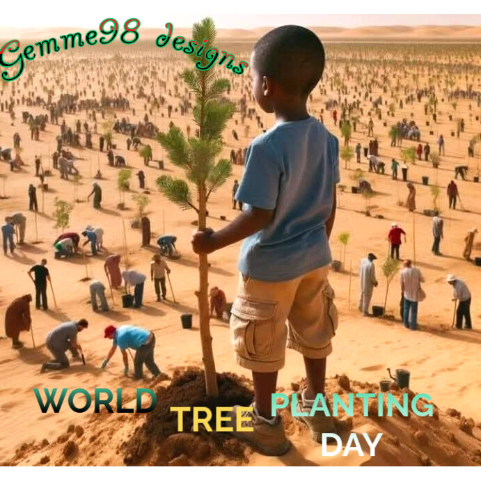 Plantilla de Brown Modern & Minimal World Tree Planting Day Instagram ...