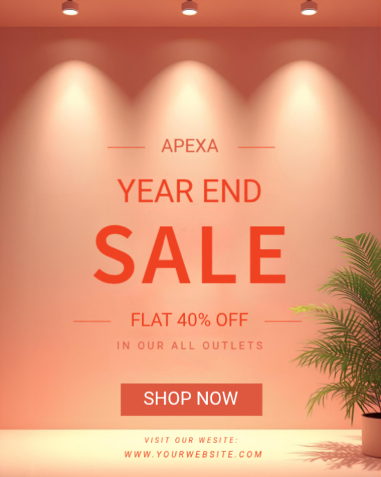Brown Modern & Minimal Year End Sale Offer Social Media Ad Flyer Design ...