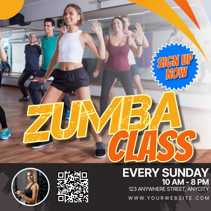 Brown Modern & Minimal Zumba Classes Pos Inst Template | PosterMyWall