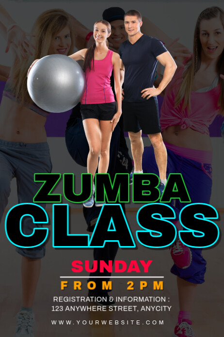 Brown Modern & Minimal Zumba Classes Poster Template | PosterMyWall