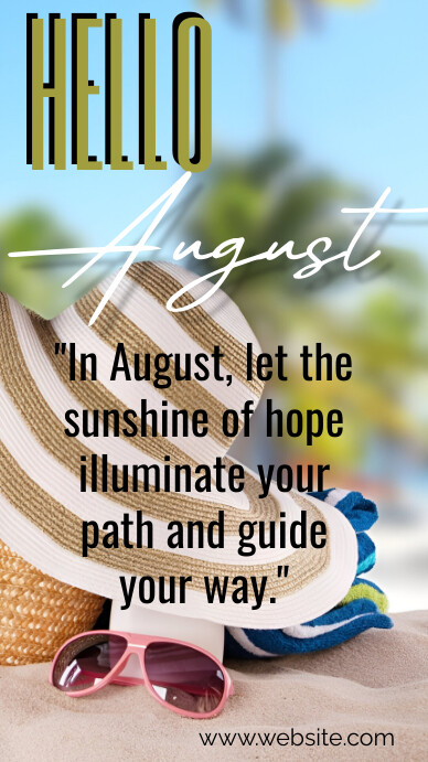 Brown Modern & Minimal Hello August Digital D Template | PosterMyWall