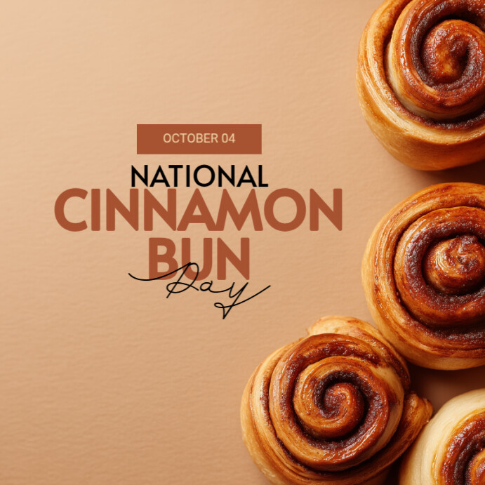 Brown Modern & Minimal National Cinnamon Bun Day Instagram Post ...