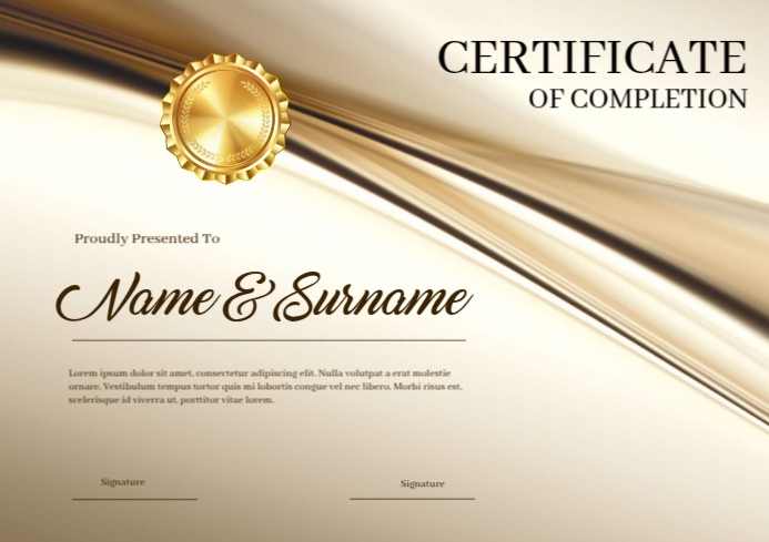 Copy of Brown Modern Completion Certificate Template | PosterMyWall