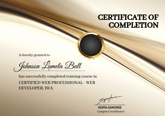 Brown Modern Completion Certificate Template | PosterMyWall