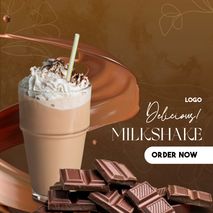 Brown Modern Milkshake Photo Instagram Post Template | PosterMyWall