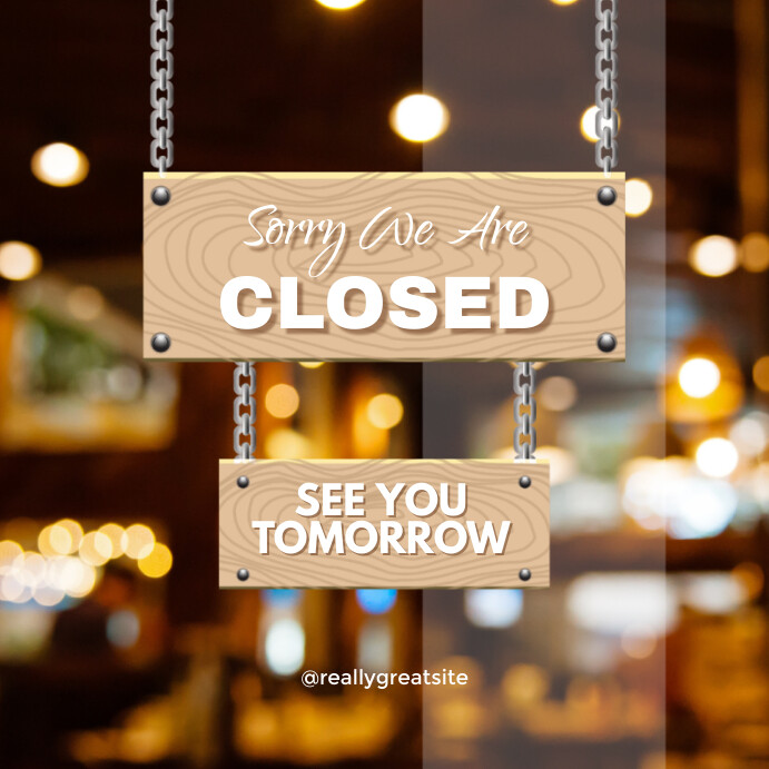 Brown Modern We Are Closed Instagram Post Template | PosterMyWall