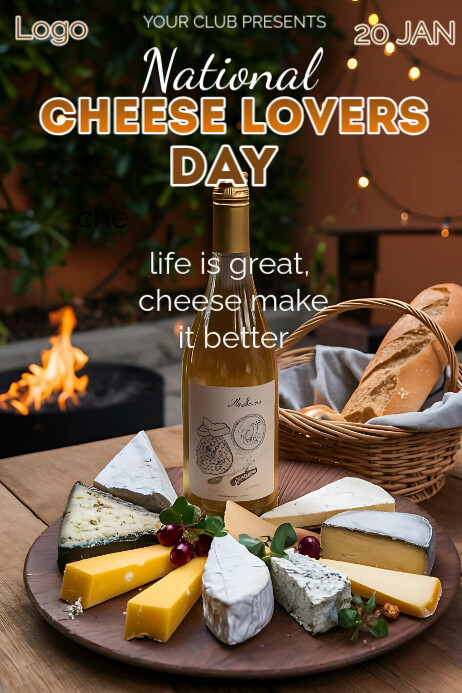 Plantilla de Brown National Cheese Lovers Day Poster | PosterMyWall