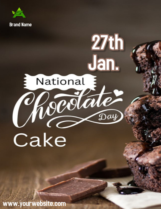 Brown National Chocolate Cake Day Flyer Template | PosterMyWall