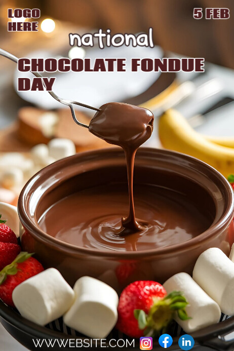 Plantilla de Brown National Chocolate Fondue Day Poster | PosterMyWall