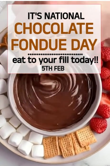 Copy of Brown National Chocolate Fondue Day Poster Video | PosterMyWall