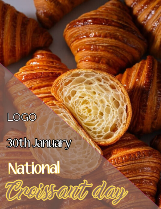 Brown National Croissant Day Celebration Flyer Flyer (us Letter ...