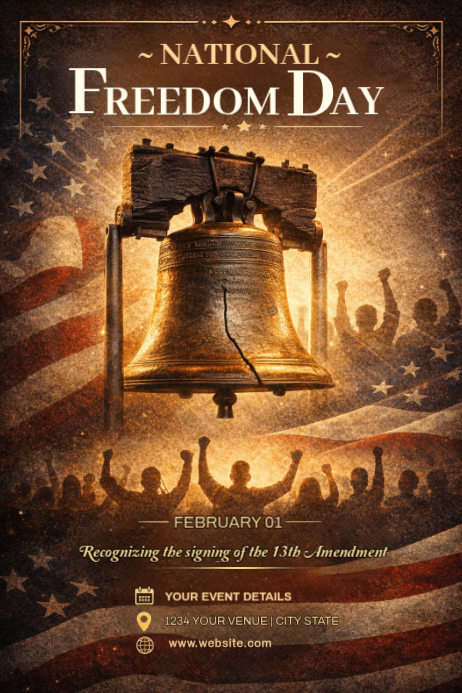 Brown National Freedom Day Poster Template | PosterMyWall