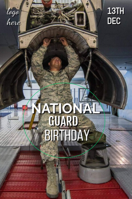 Brown National Guard Birthday Flyer Poster Templat | PosterMyWall
