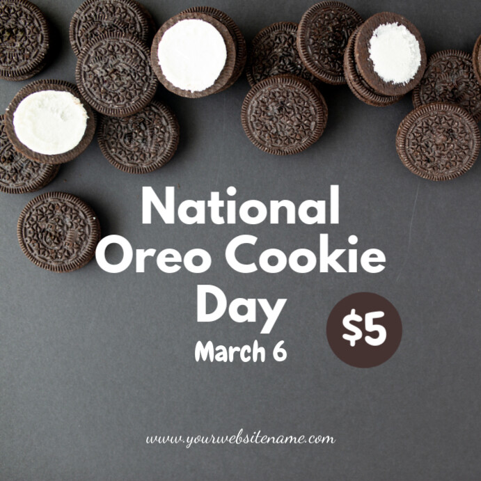 Modèle Brown National Oreo Cookie Day Instagram Post | PosterMyWall