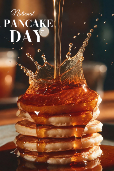 Brown National Pancake Day Poster Template | PosterMyWall