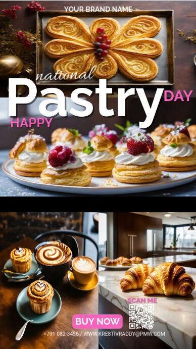 Copy of Brown National Pastry Day Digital Display (9:16) | PosterMyWall