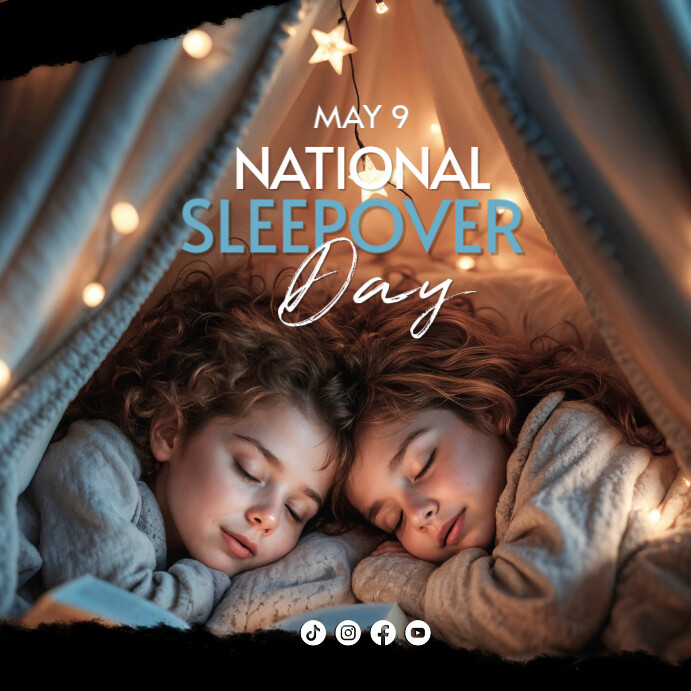 Brown National Sleepover Day Instagram Post Template | PosterMyWall