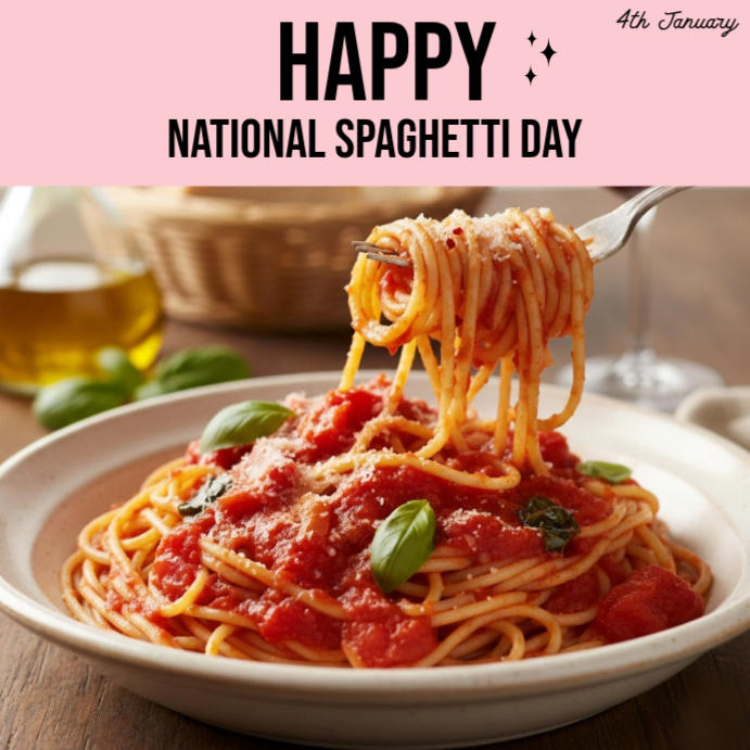 Brown National Spaghetti Day – Elegant Food Instagram Post Template ...