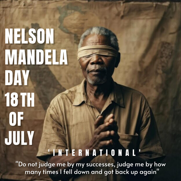 Modèle Brown Nelson Mandela Day Instagram Post | PosterMyWall
