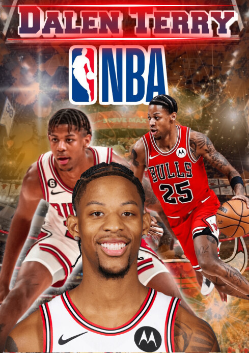 Copy of Brown Neon Dalen Terry Chicago Bulls Basketball Nba A4 ...