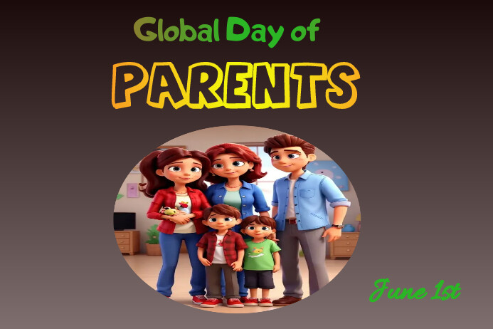 Brown Neon Global Day of Parents Poster Template | PosterMyWall